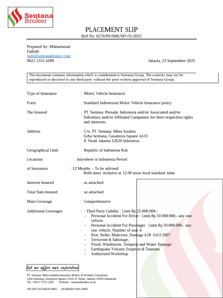 Comprehensive Motor Vehicle Insurance Policy | PDF | Insurance ...