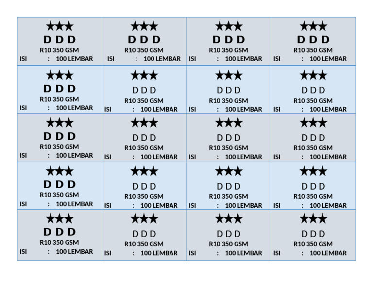 Label Kardus P. Leon R10B R10K DDD | PDF