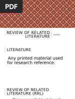 Writing RRL and RRS: Key Guidelines | PDF | Methodology | Academic ...
