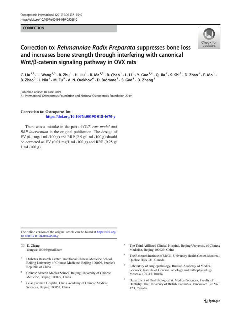 Rehmanniae Radix Preparata Suppresses Bone Loss and Increases | PDF