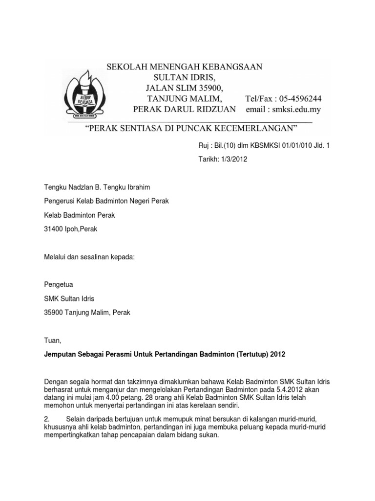 Surat Jemputan Perasmian | PDF