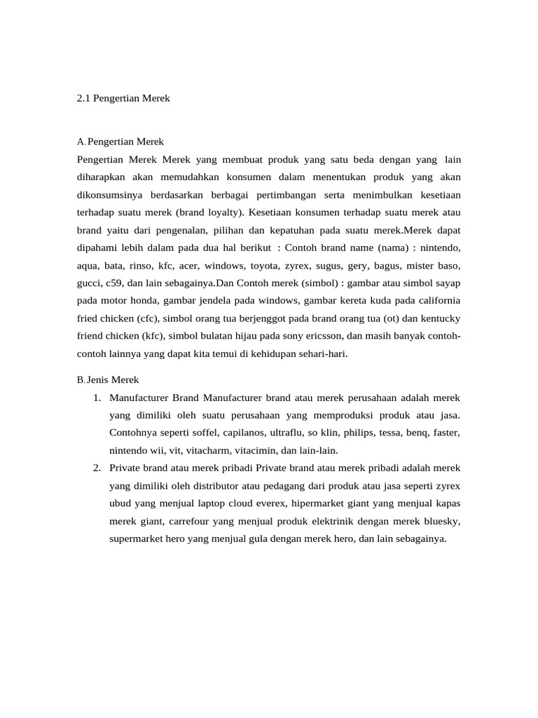 Pengertian Merek | PDF