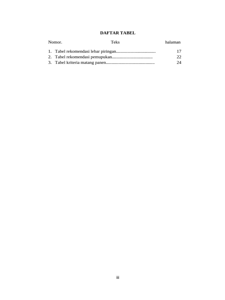 Daftar Tabel | PDF