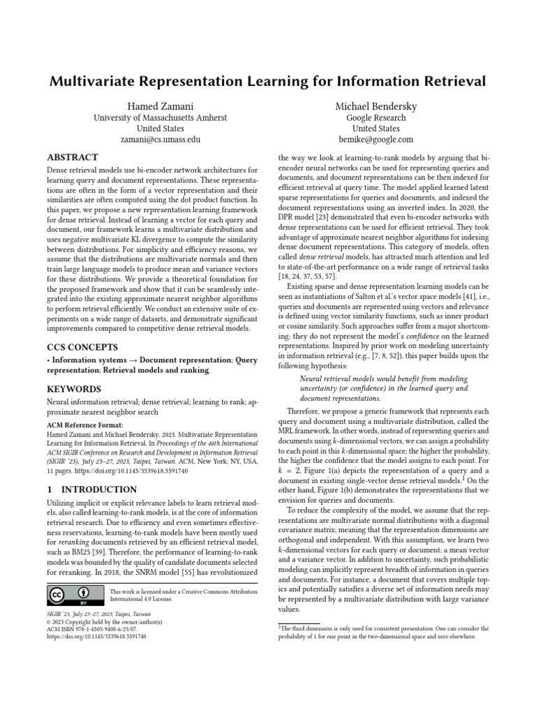 SIGIR23-Multivariate Representation Learning for Information Retrieval ...