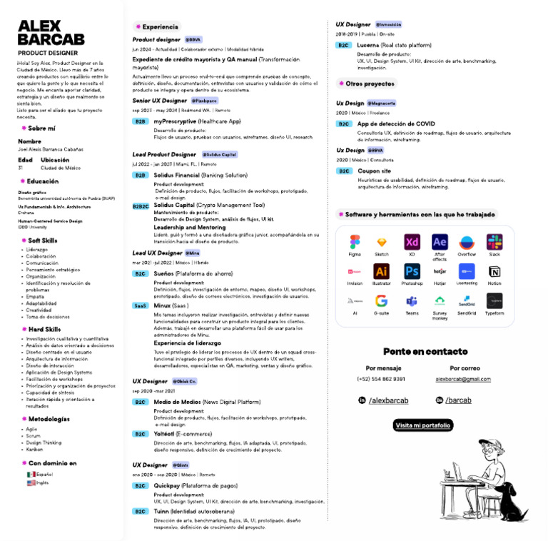 Alex Barcab-CV 2025 | PDF | Software como servicio | Diseño