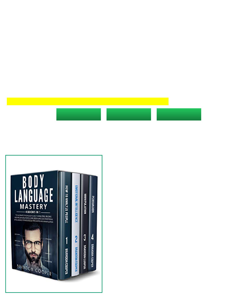 (Ebook) Body Language Mastery: 4 Books in 1: The Ultimate Psychology Guide to Analyzing, Reading ...