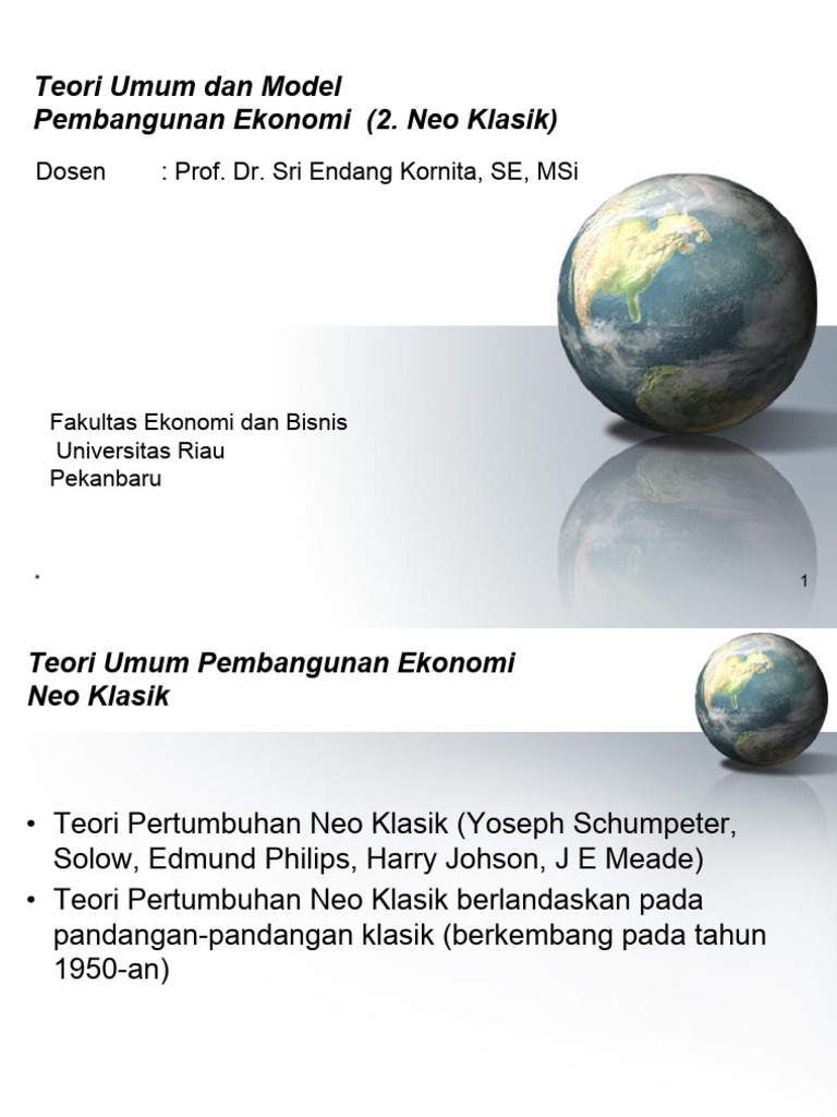Teori Pembangunan Ekonomi Neo Klasik | PDF
