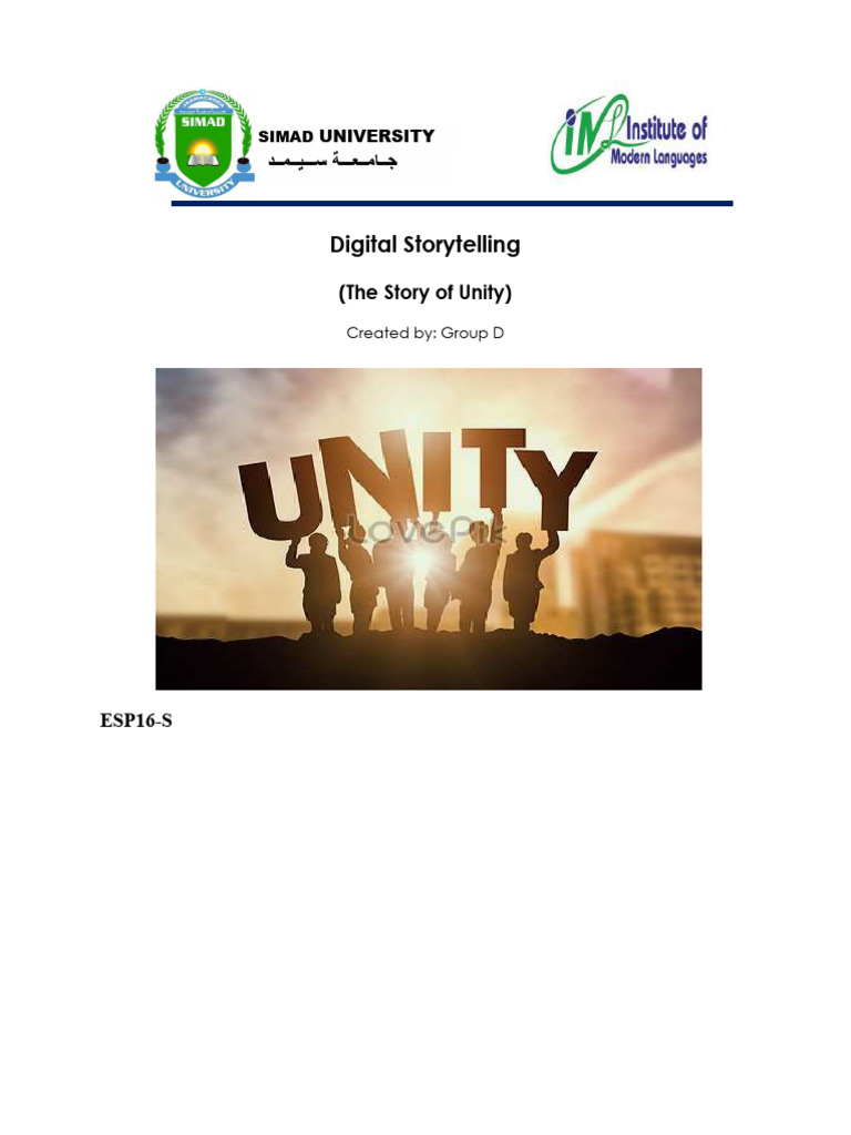 The Story of Unity - A Wise Lessons From Unity. | PDF