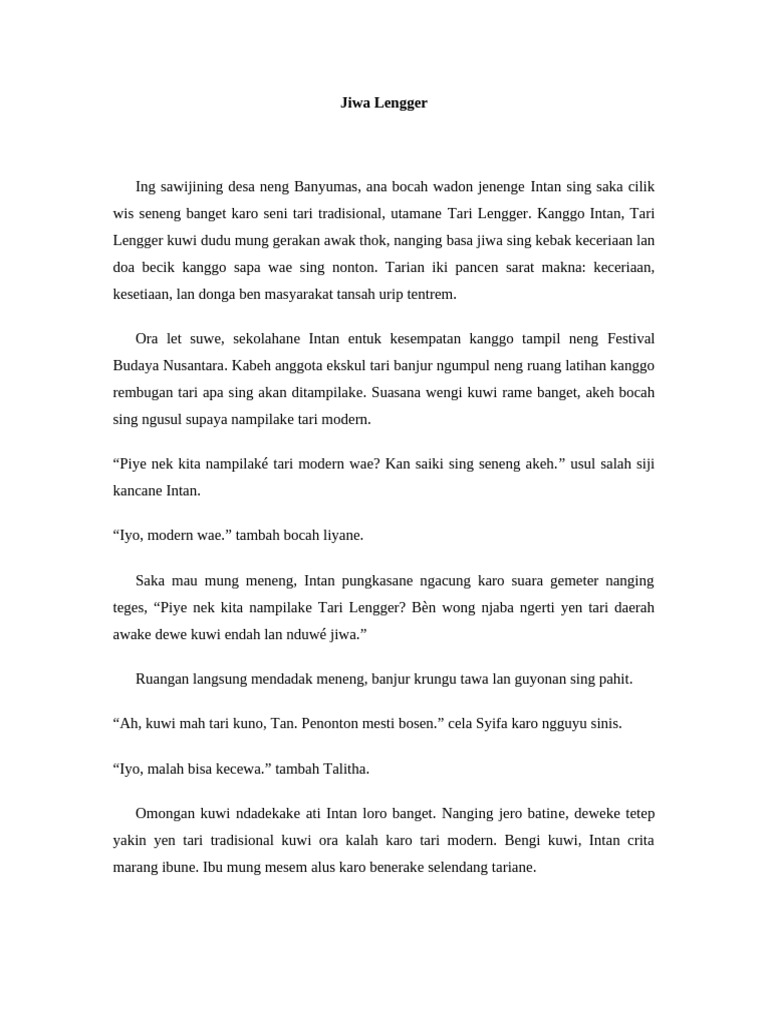 Jiwa Lengger Ngapak Versi Anyar | PDF