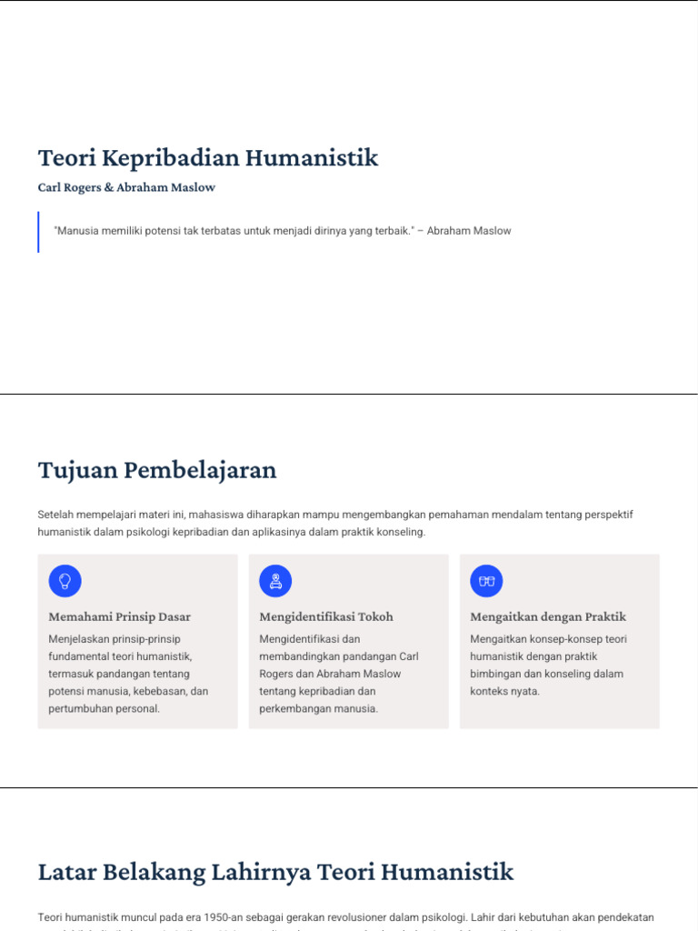 Teori Humanistik: Rogers & Maslow | PDF