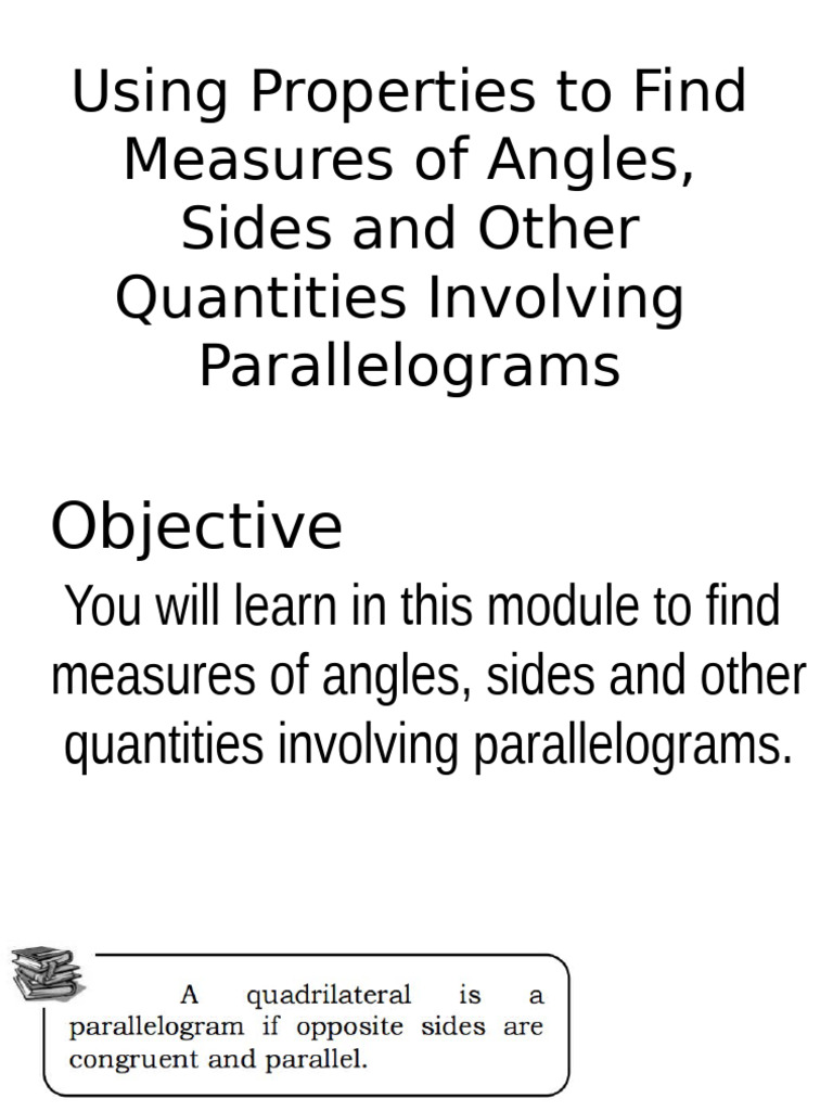 Using Properties To Find Measures of Angles, Sides and Other Quantities Involving | PDF | Angle ...
