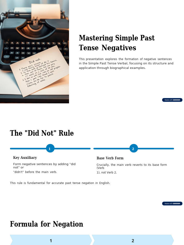 Mastering Simple Past Tense Negatives | PDF | Verb | Grammatical Tense