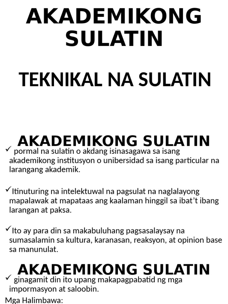 Akademikong Sulatin | PDF