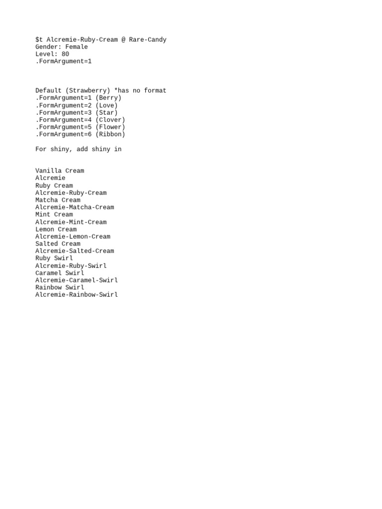 $T Alcremie Ruby Cream at Rare Candy | PDF