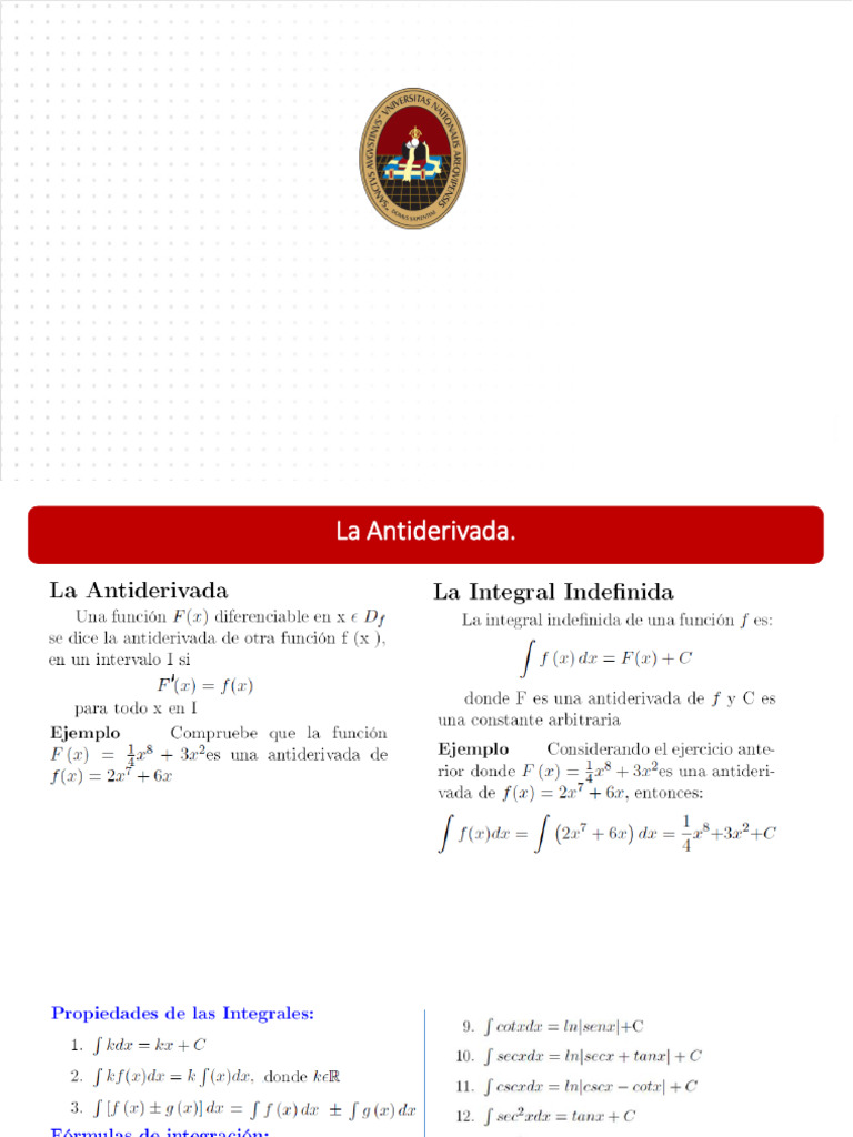S8 - Integral Definida e Integracion Por Sustitucion y Partes | PDF