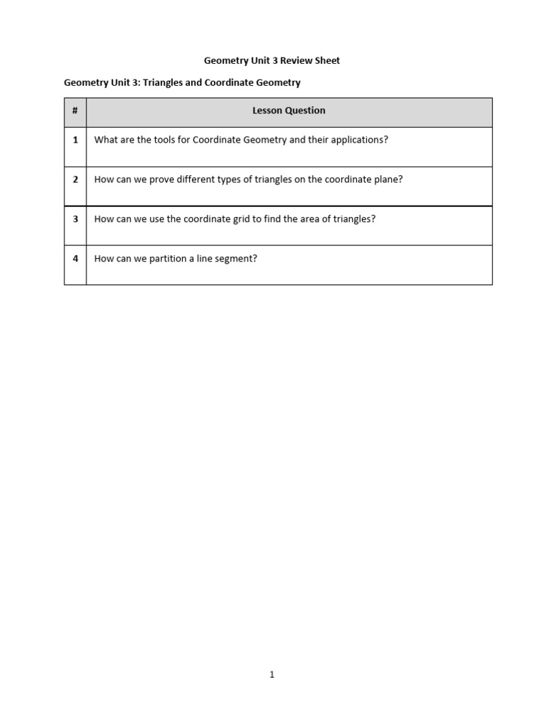 Geometry Review: Triangles & Coordinates | PDF | Triangle | Area