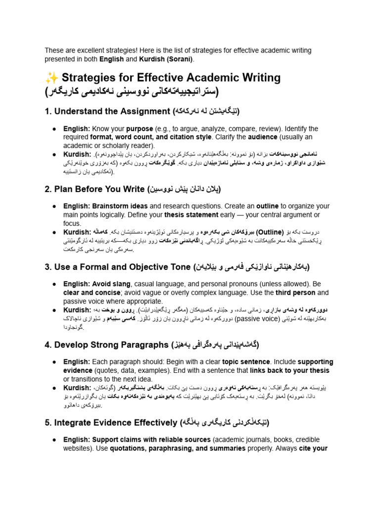 Strategies For Effective Academic Writing?1. Under... | PDF