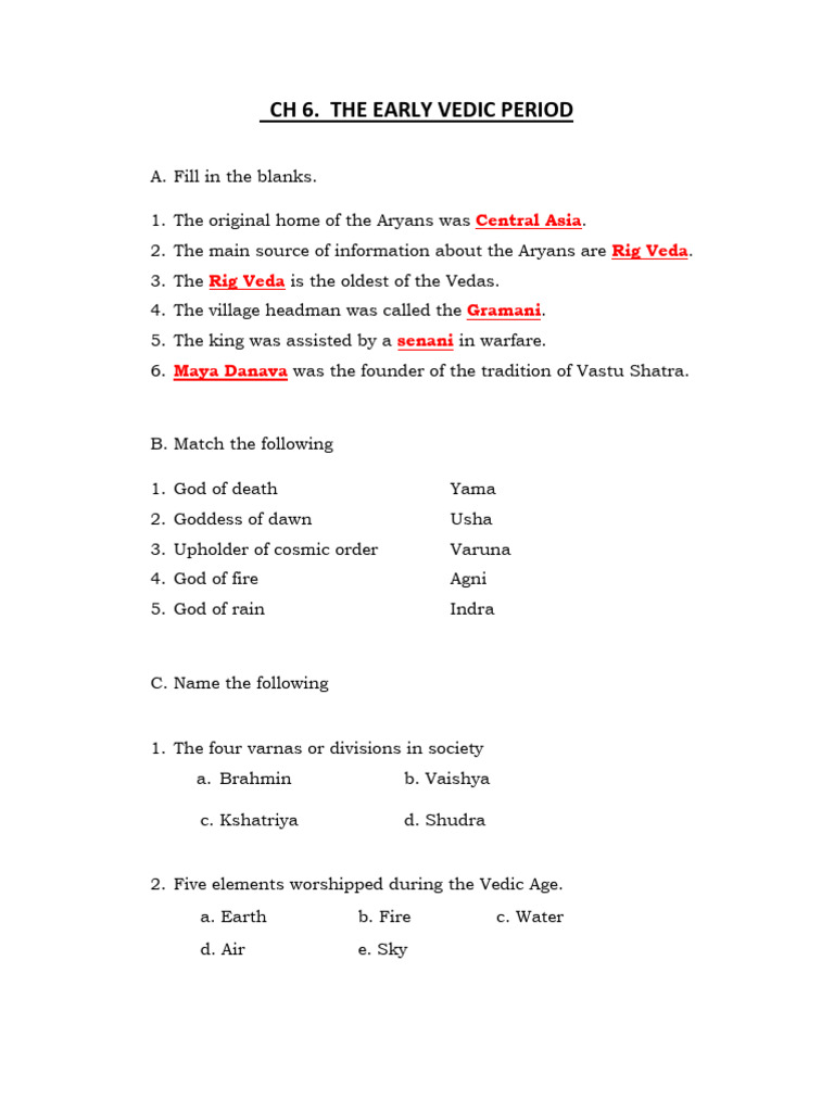 The Early Vedic Period - Notes-1 | PDF | Vedas | Indian Religions