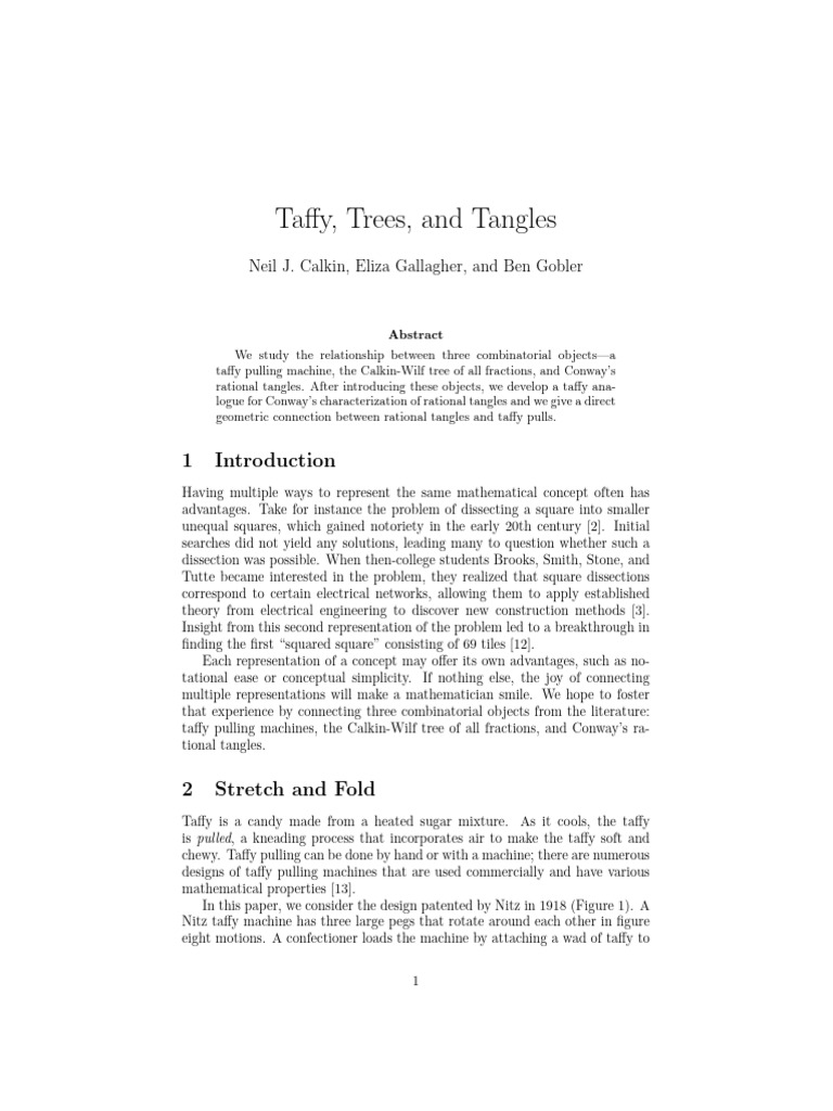 Taffy, Trees, and Tangles: Neil J. Calkin, Eliza Gallagher, and Ben ...