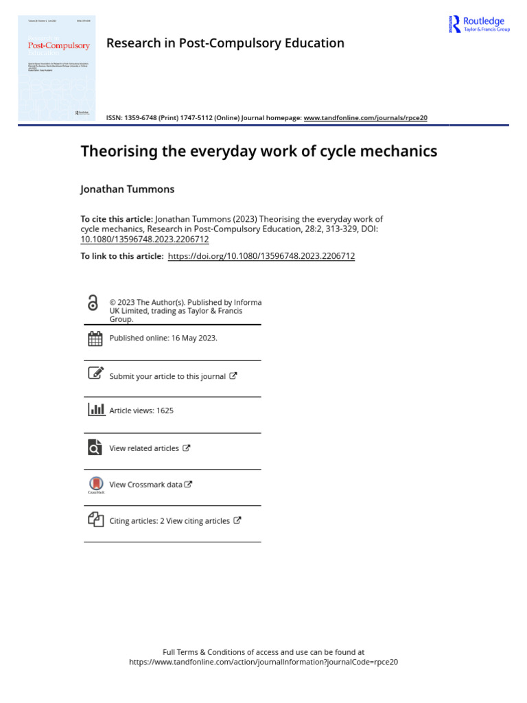 Theorising The Everyday Work of Cycle Mechanics | PDF | Ethnography