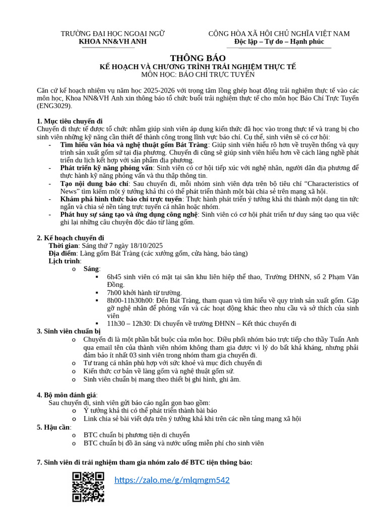 BCTT-Chương-trình-tham-quan-trải-nghiệm-HK1-2025-2026-gửi-sinh-viên | PDF