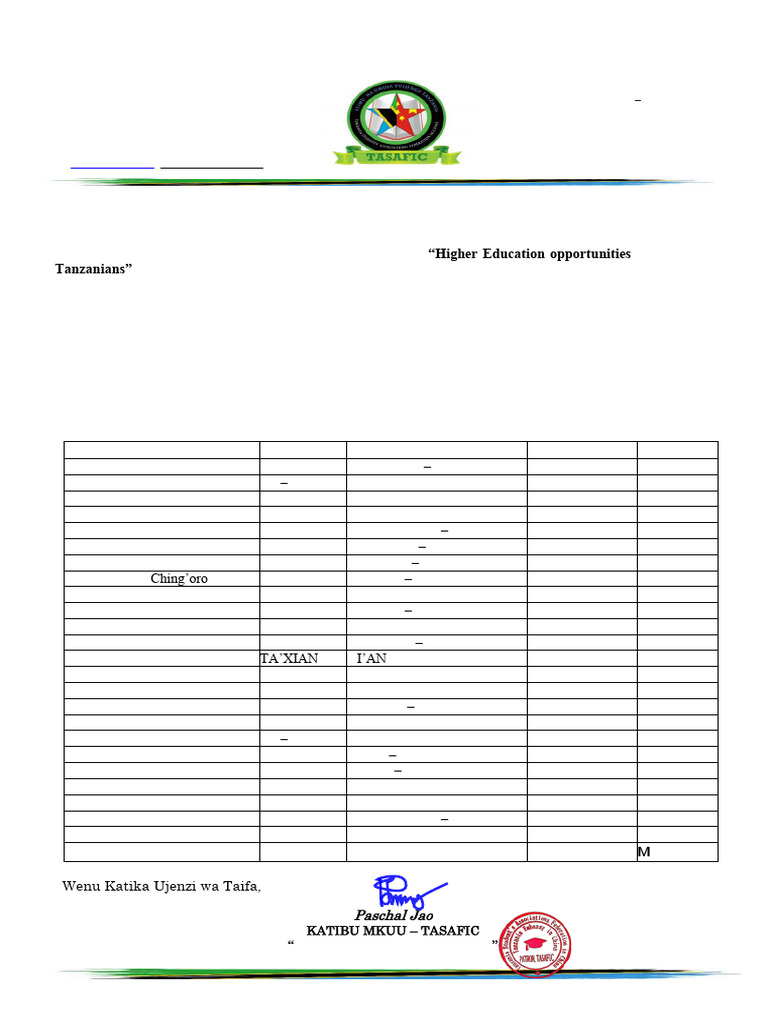 Tangazo La Fursa Za Masomo Nchini China 2026-2027 Tasafic | PDF