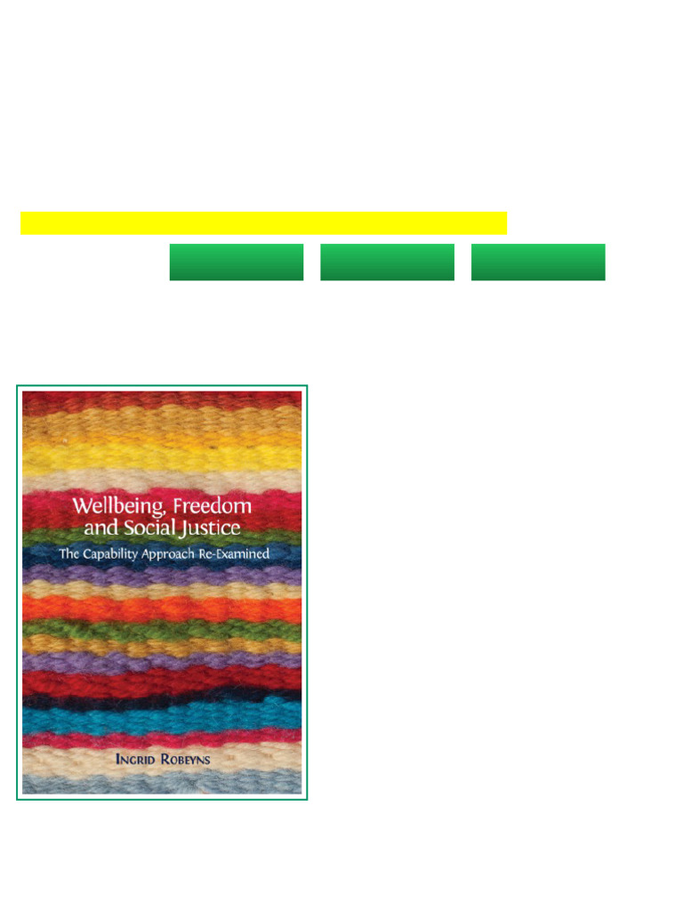 (Ebook) Wellbeing, Freedom and Social Justice: The Capability Approach ...