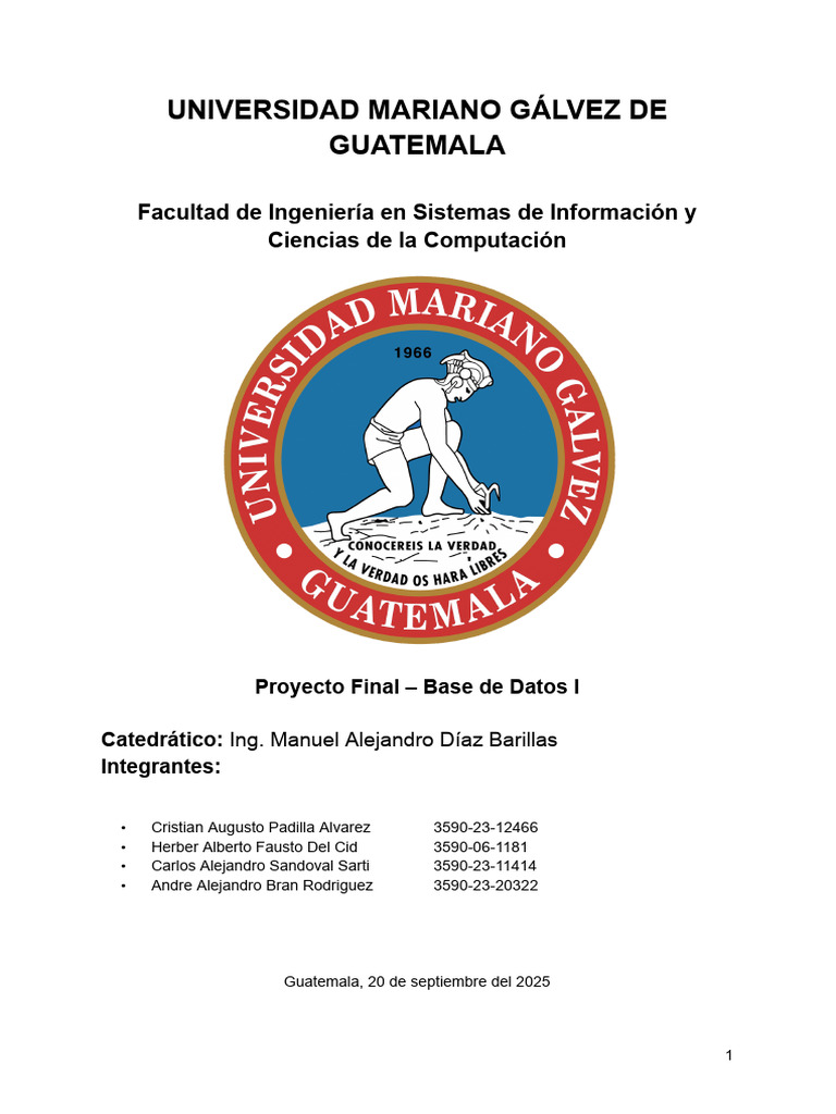 Prototipo Proyecto Final – Base de Datos I (1) | PDF | Escalabilidad | Información