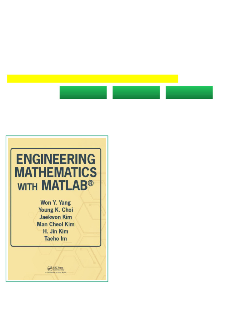 (Ebook) Engineering Mathematics With MATLAB by Won Y. Yang, Young K ...