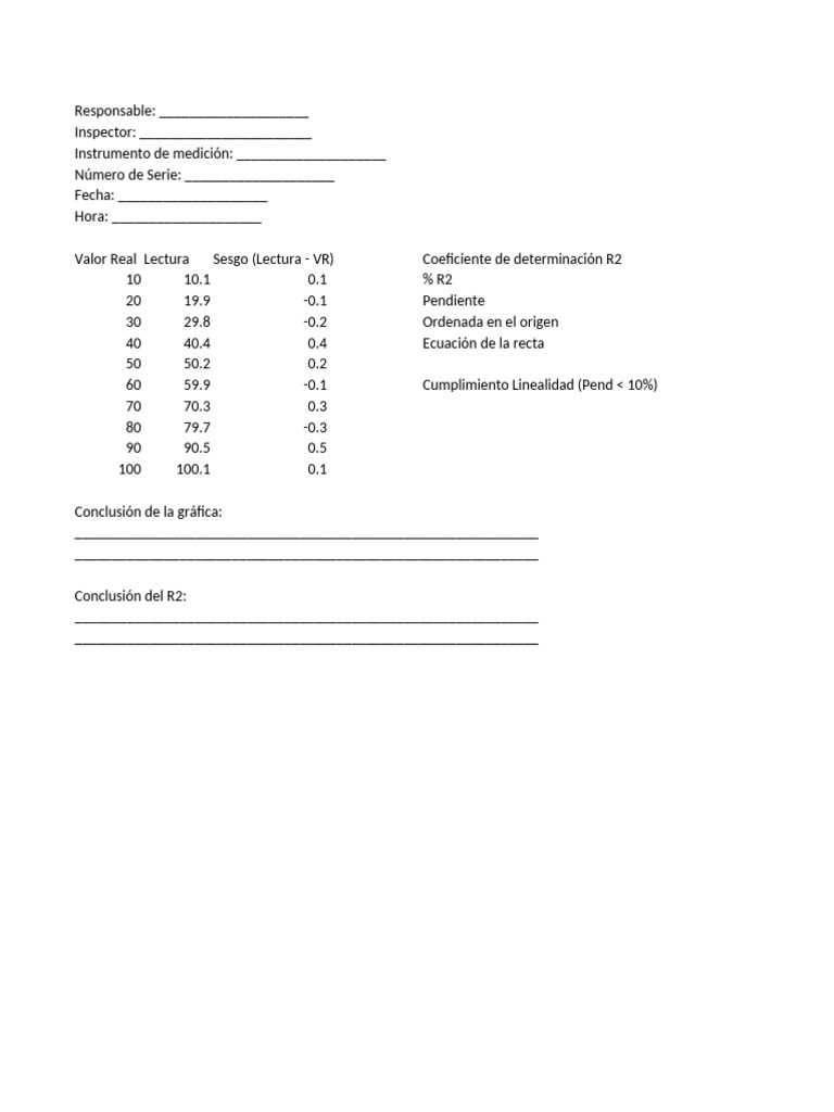 Análisis de Sesgo y Linealidad en Medición | PDF