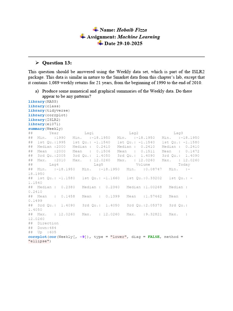 Machine Learning Assignment | PDF | Dependent And Independent Variables | Logistic Regression