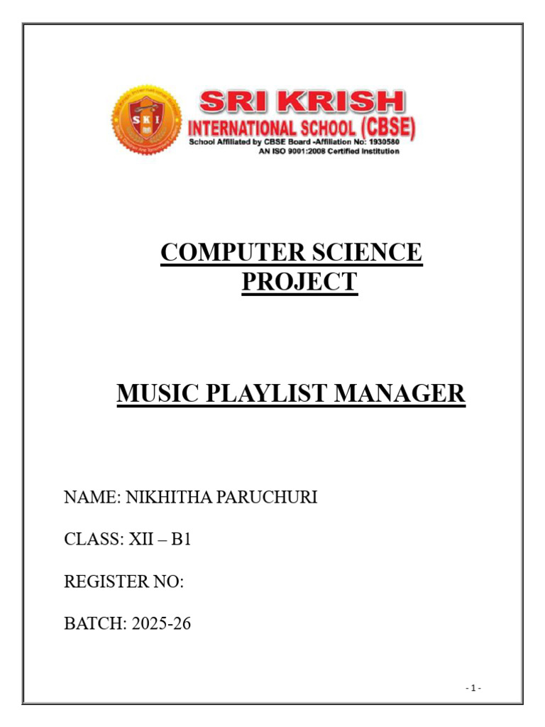 Music Playlist Manager Project Overview | PDF | Data Management ...