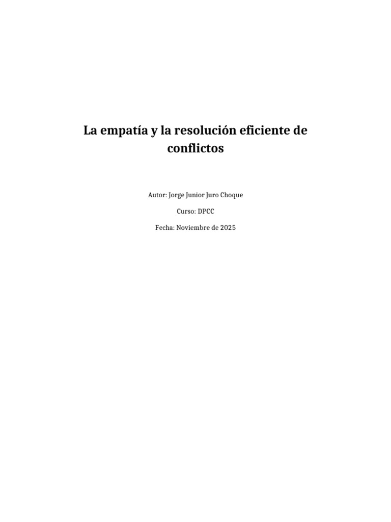 Empatia y Resolucion de Conflictos Jorge Juro | PDF | Empatía ...