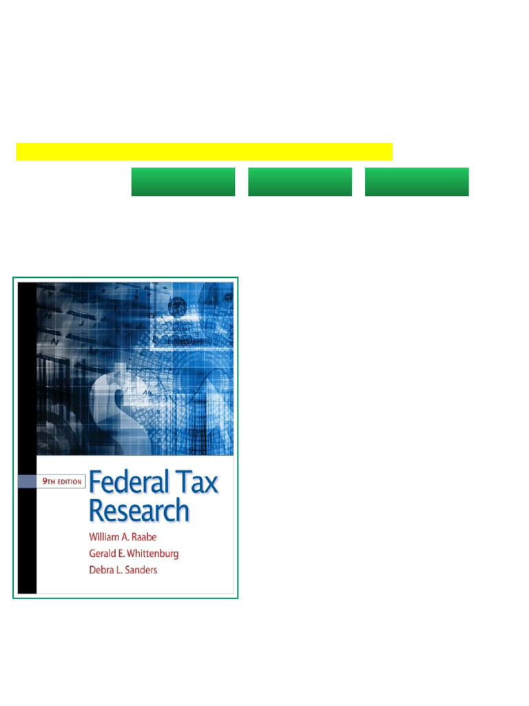 Test Bank For Federal Tax Research, 9th Edition by Raabe PDF Available ...