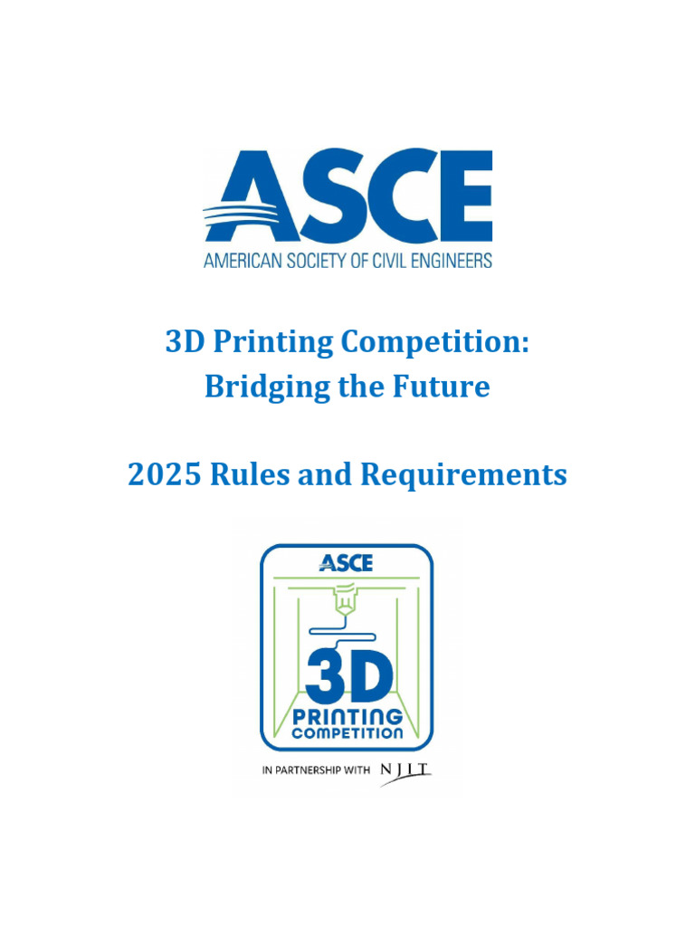 Asce 3d Printing Competition Rules | PDF | Bridge | Pound (Mass)