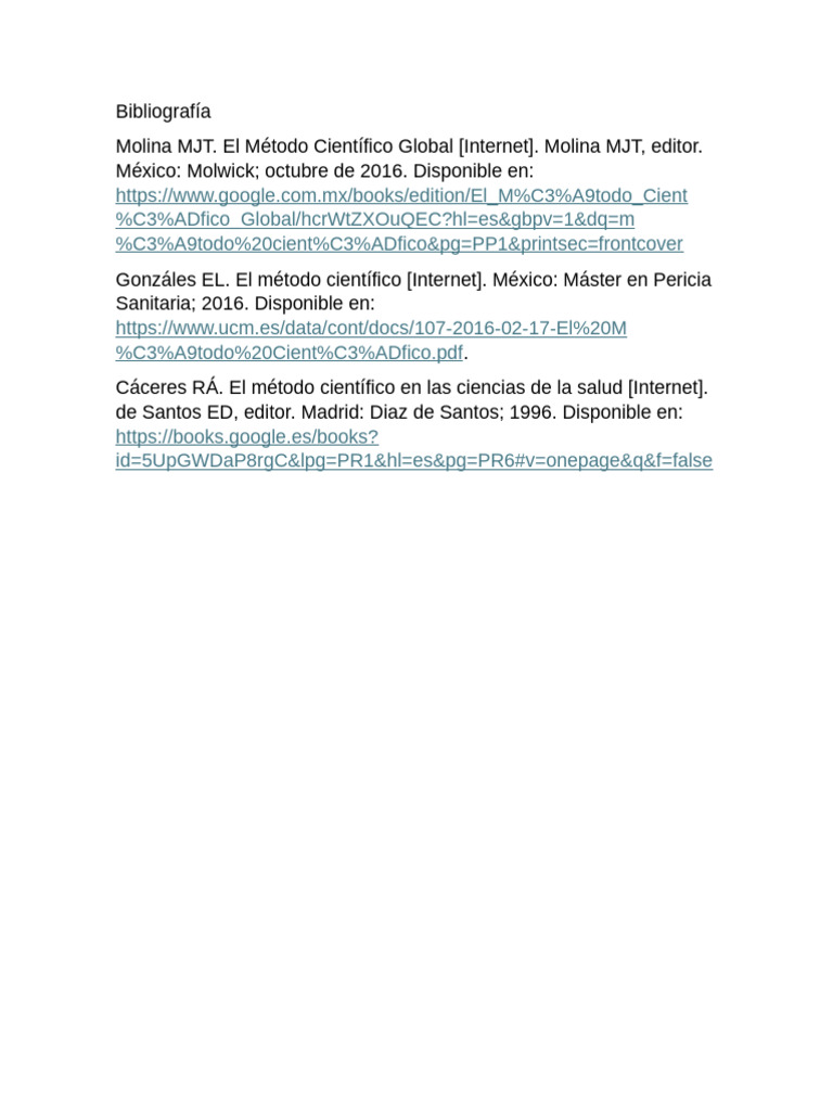 Bibliografía sobre el Método Científico | PDF