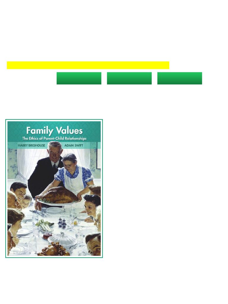 Family Values The Ethics of Parent Child Relationships Harry Brighouse ...