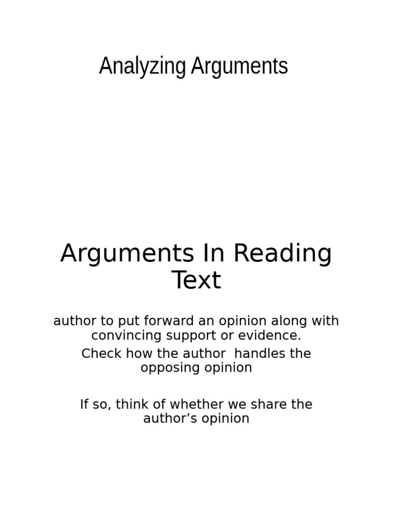 Analyzing Arguments in Texts | PDF