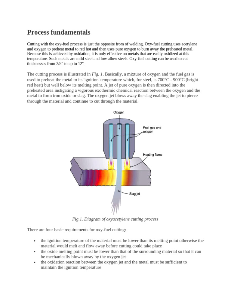 Oxy-Fuel Cutting Process Explained | PDF | Combustion | Propane