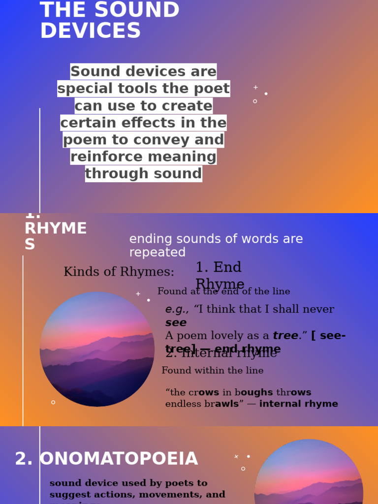 The Sound Devices | PDF | Rhyme | Poetry