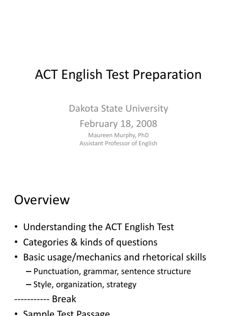 ACT English Test Preparation | Download Free PDF | Verb | Subject (Grammar)