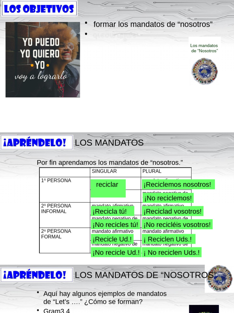 Gram3.4 V Mandatos - Nosotros | PDF | Morfología Lingüística