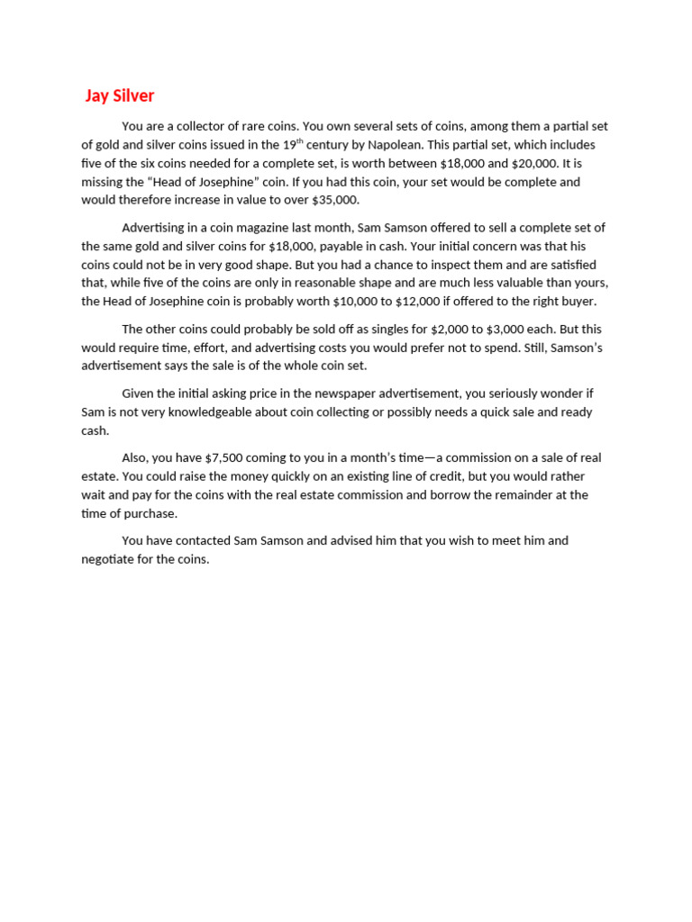 Jay Silver Scenario | PDF