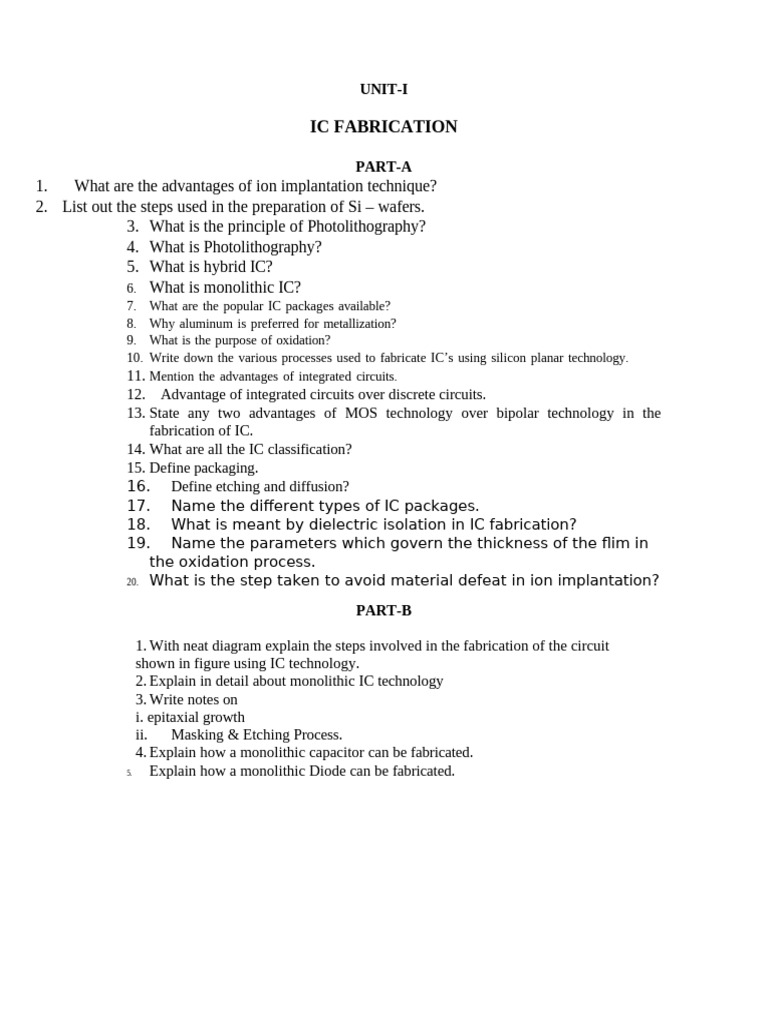 IC Fabrication and Operational Amplifiers Guide | PDF | Operational ...