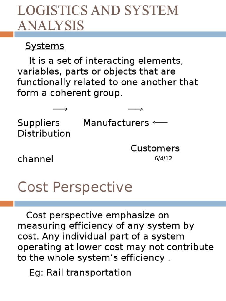 Logistics and System Analysis | PDF | Logistics | Warehouse