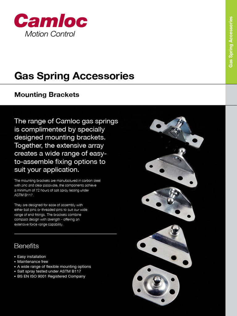 Gas Spring Mounting Brackets Guide | PDF | Industrial Processes