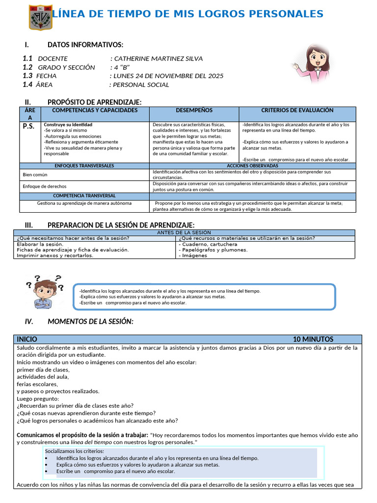 01-PS-Línea de Tiempo de Mis Logros Personales | PDF | Aprendizaje ...