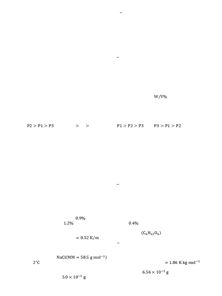 XII - Chemistry Unit Test 1 | PDF | Osmosis | Mole (Unit)