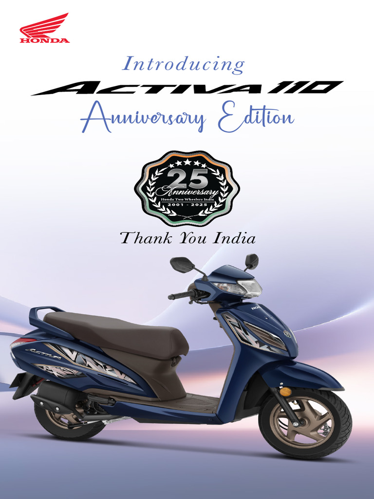 Honda Activa 110 25th Anniversary Edition | PDF | Fuel Economy In ...