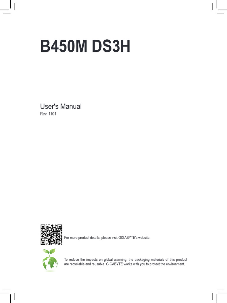 MB Manual b450m-Ds3h e 1101 | PDF | Bios | Hdmi